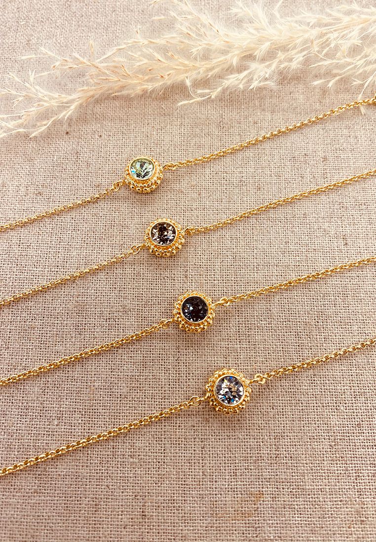 Armband Sheila Gold jet & crystal silver night | A2006JTCSNG